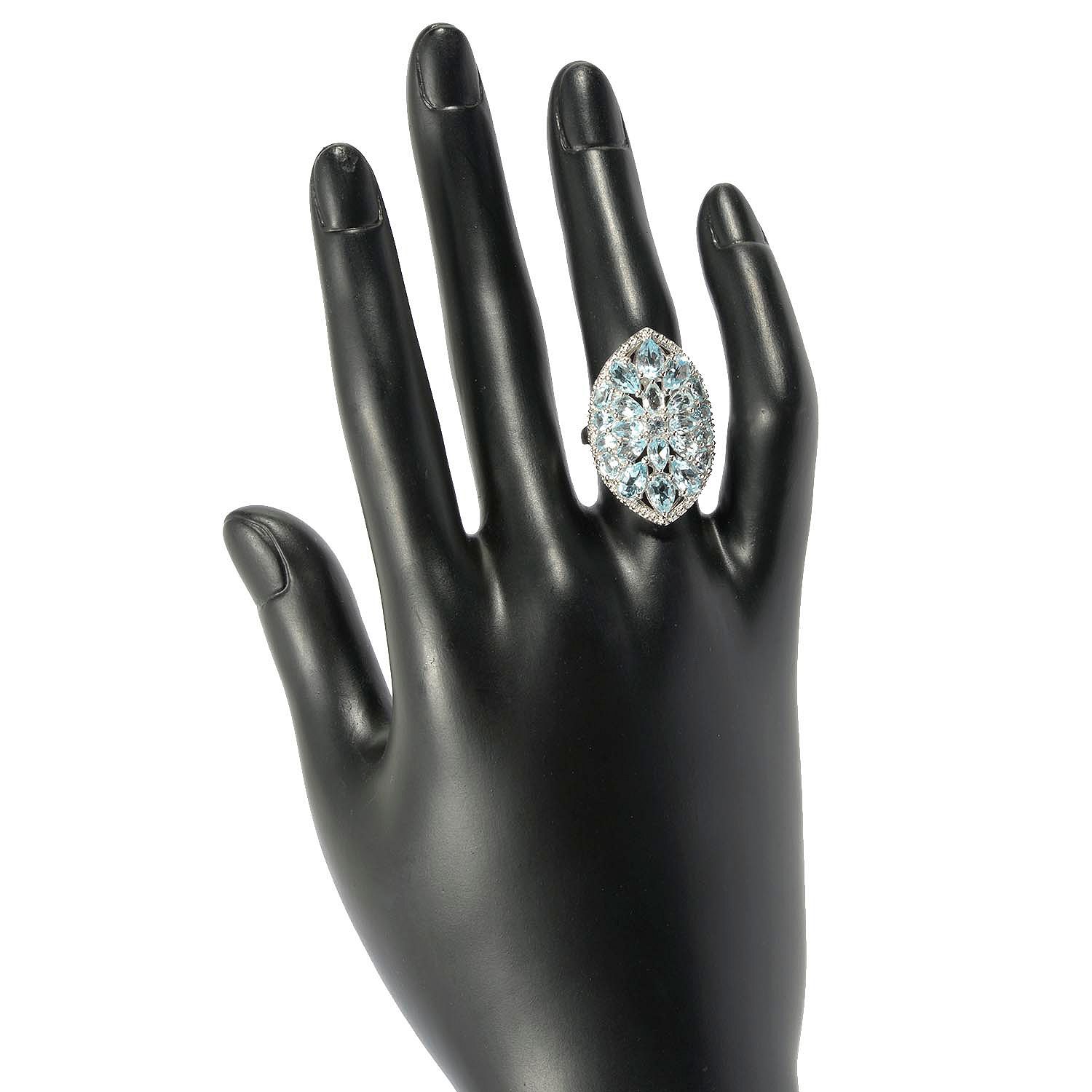 (ShopHQ) Gem Insider Sterling Silver Multi Shaped Gemstone Shield Ring ...