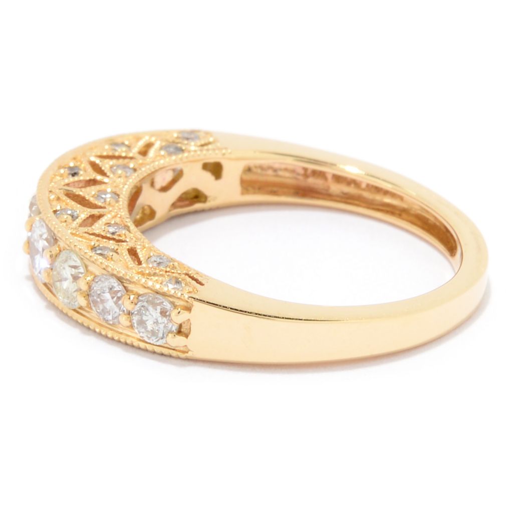 (ShopHQ) Diamond Treasures® Elite 14K Gold 1.03ctw Diamond 9-Stone Band ...