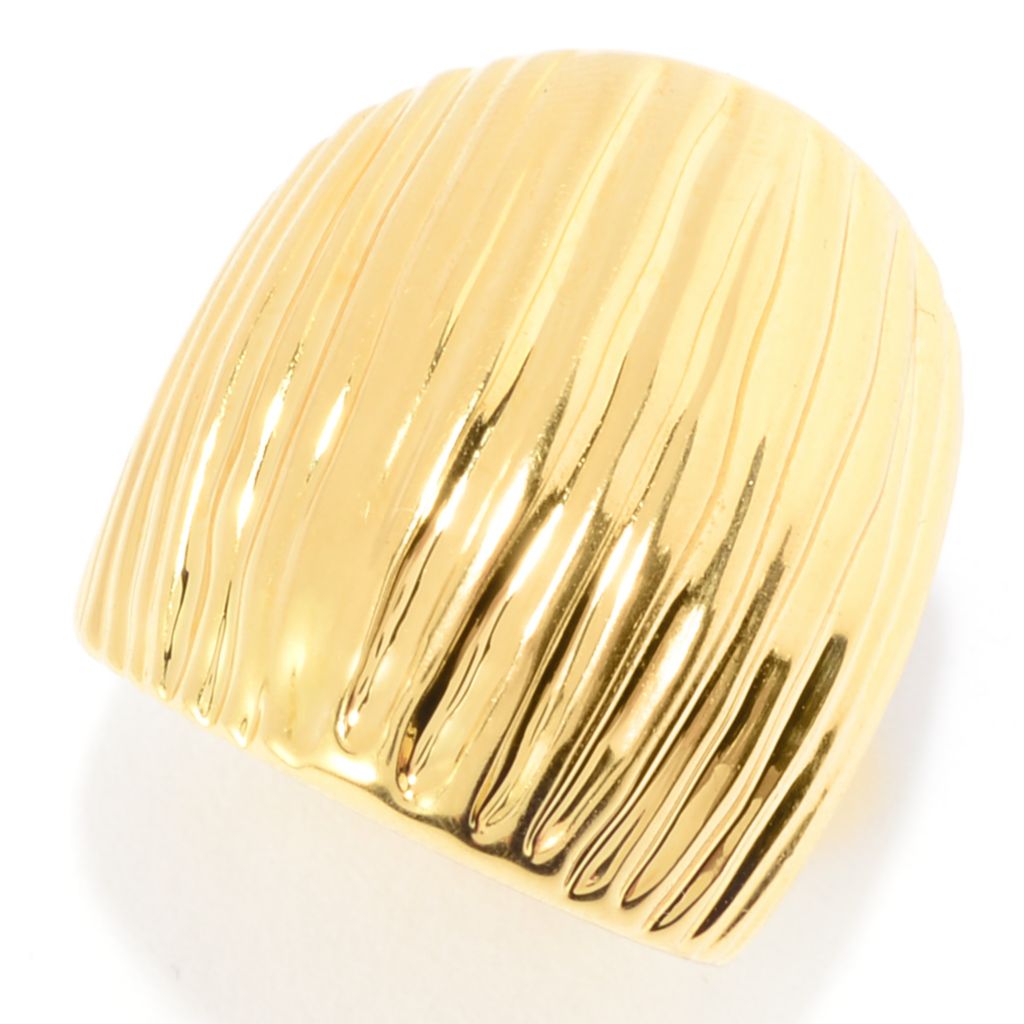 (ShopHQ) Viale18K® Italian Gold "Voga" Electroform Diamond Cut Wide ...