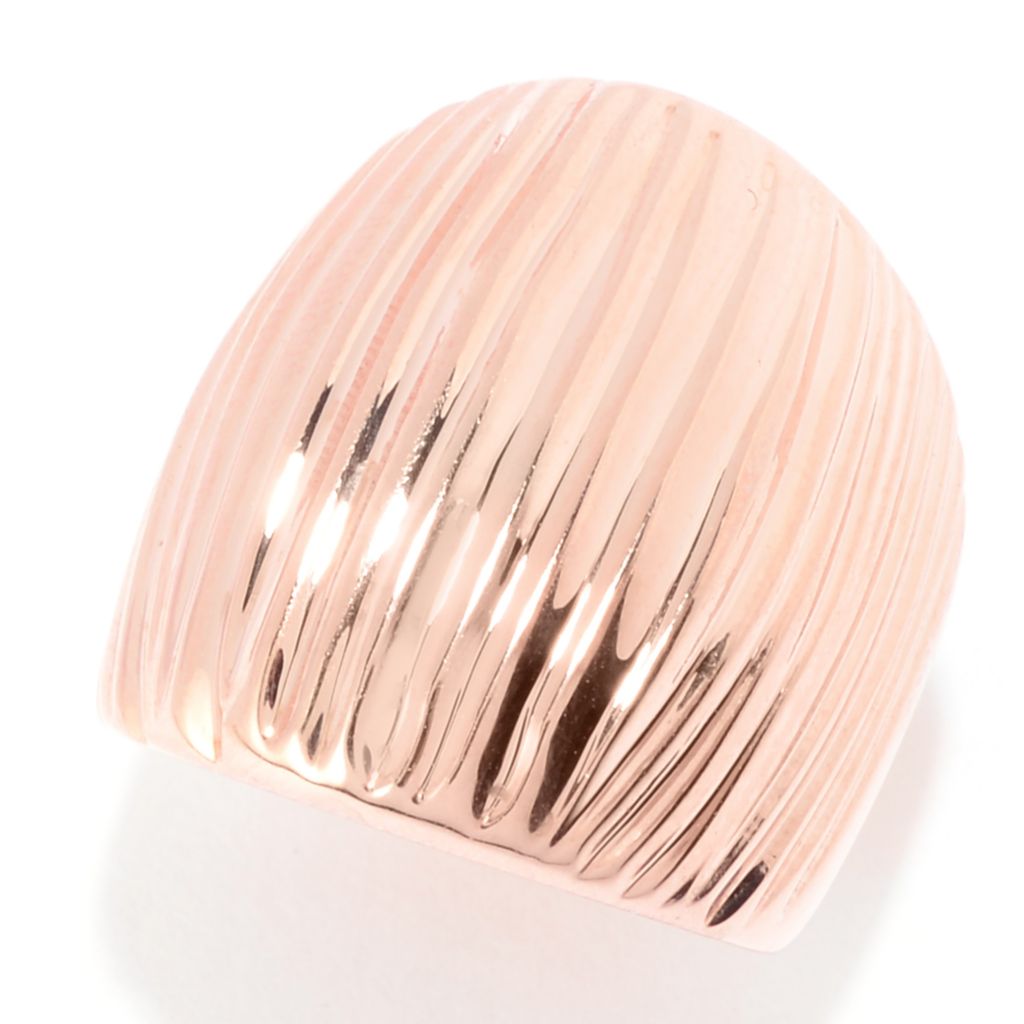 (ShopHQ) Viale18K® Italian Gold "Voga" Electroform Diamond Cut Wide ...