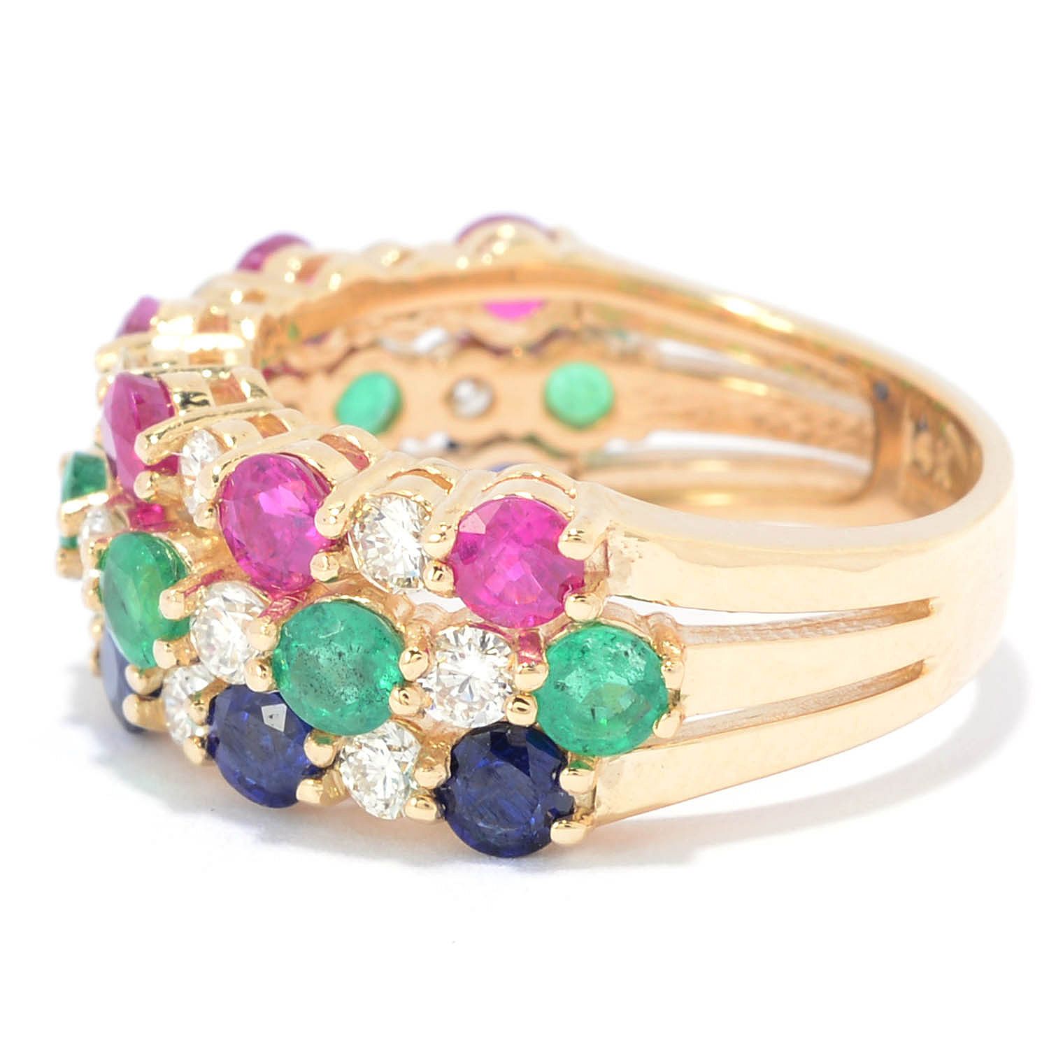 (ShopHQ) EFFY "Precious" 14K Gold 3.17ctw Emerald, Ruby, Sapphire ...
