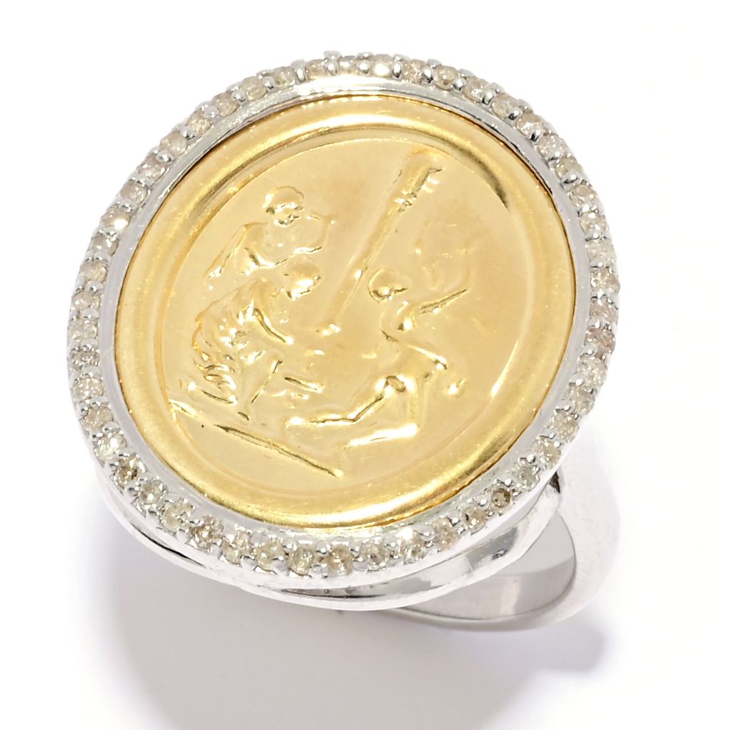 Tagliamonte Two-tone Maypole Cameo Diamond Accented Oval Ring - ShopHQ.com
