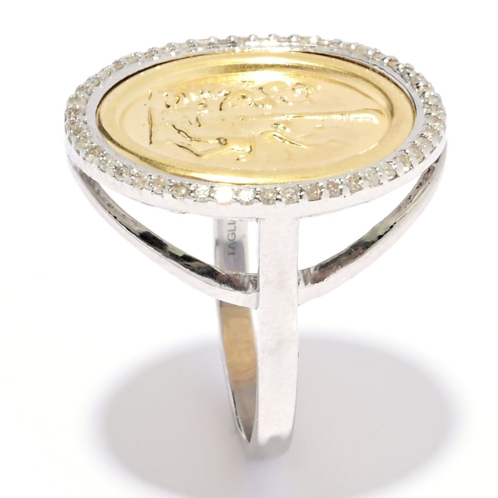 Tagliamonte Two-tone Maypole Cameo Diamond Accented Oval Ring - ShopHQ.com