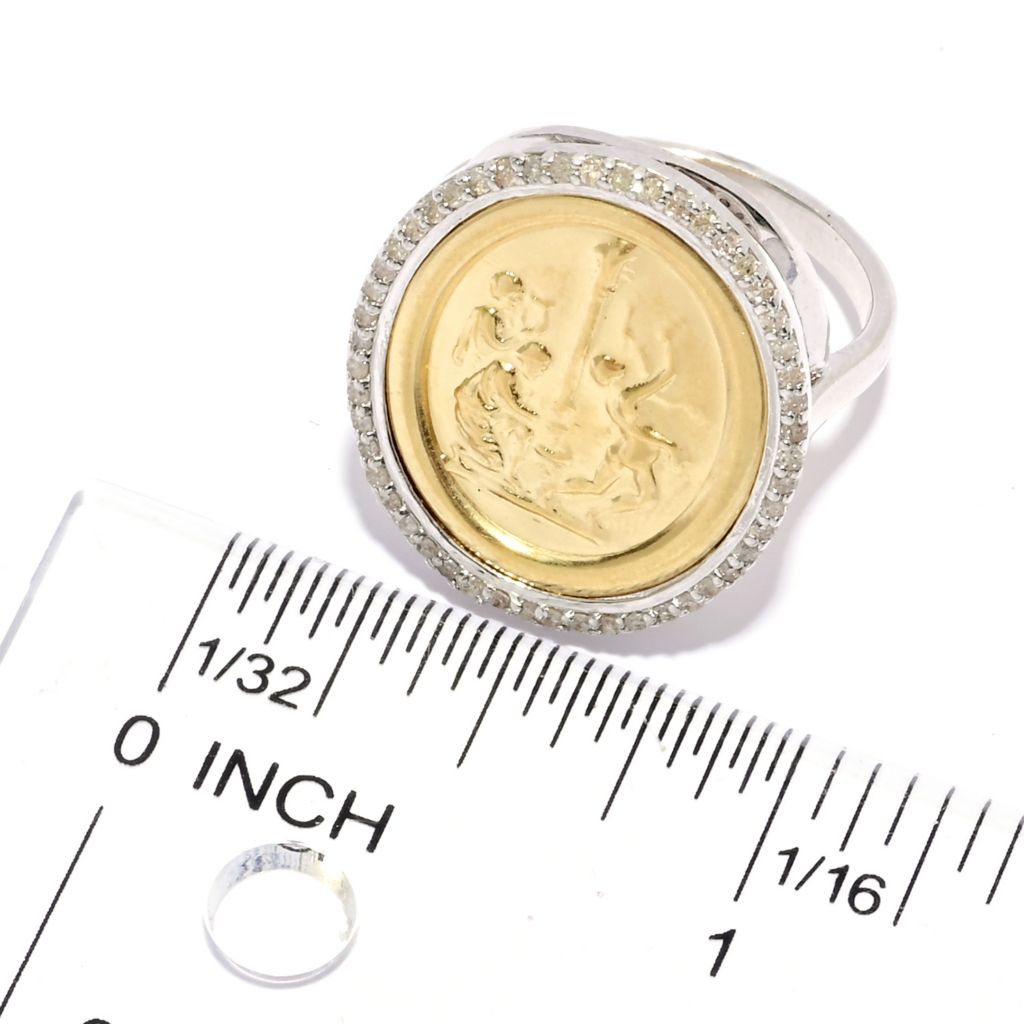 Tagliamonte Two-tone Maypole Cameo Diamond Accented Oval Ring - ShopHQ.com