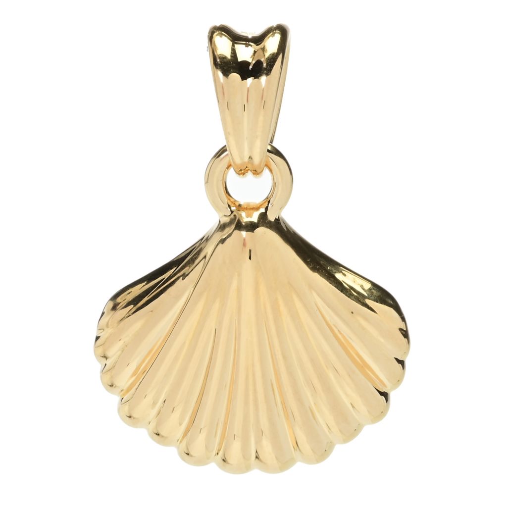 VOGA Collection 18K Gold Electroform Polished Shell Pendant - ShopHQ.com