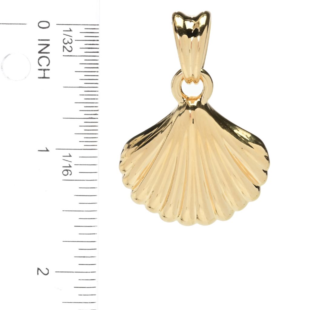 VOGA Collection 18K Gold Electroform Polished Shell Pendant - ShopHQ.com
