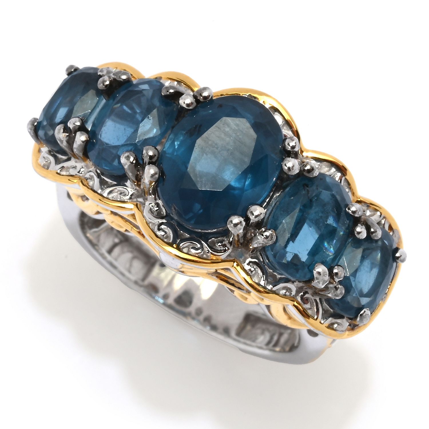 (ShopHQ) Gems en Vogue 18K Gold Accented Choice of Style Teal Kyanite ...