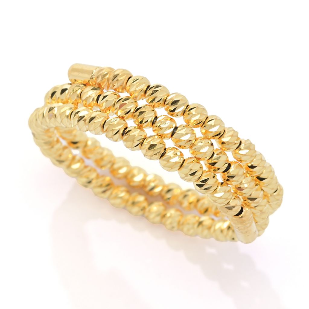 Lambert Cheng 24K Gold Enamel Bead Stackable Wraparound Ring 1.7 grams