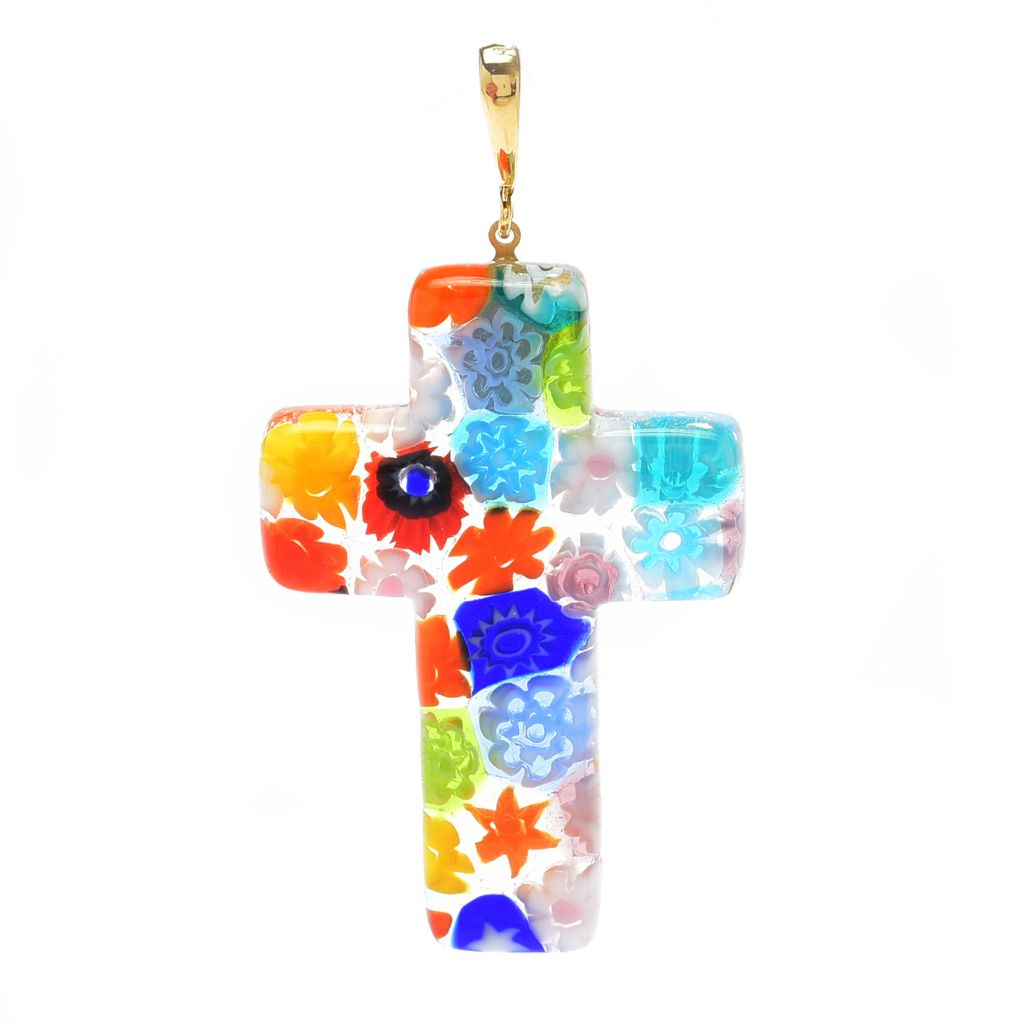 Il Murano di Francesca 45.7x31.1mm Murano Glass Cross Pendant
