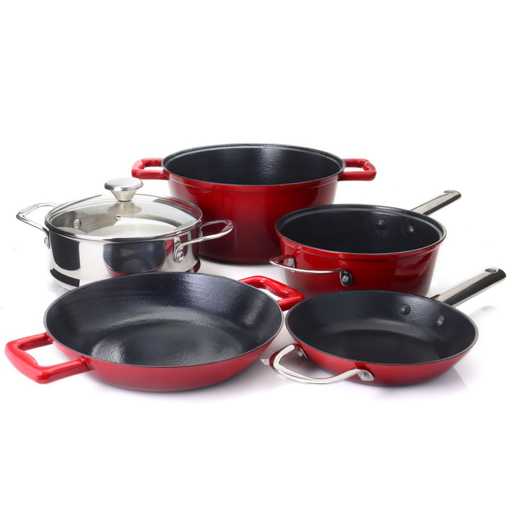 (ShopHQ) Cook's Tradition All Season Ceramic Nonstick Cast Iron Six ...