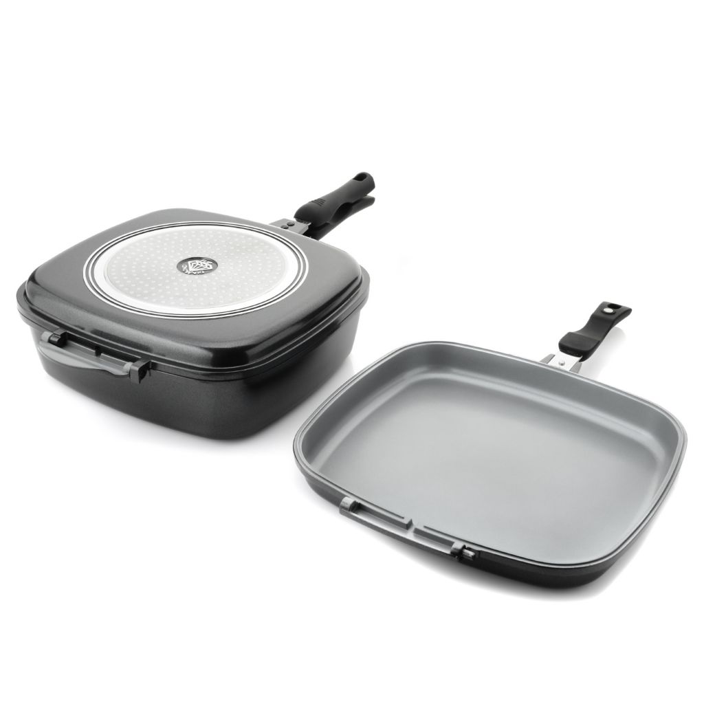 (ShopHQ) Diamond Flip Cast Aluminum Ditanium Ceramic Nonstick 3-Piece ...