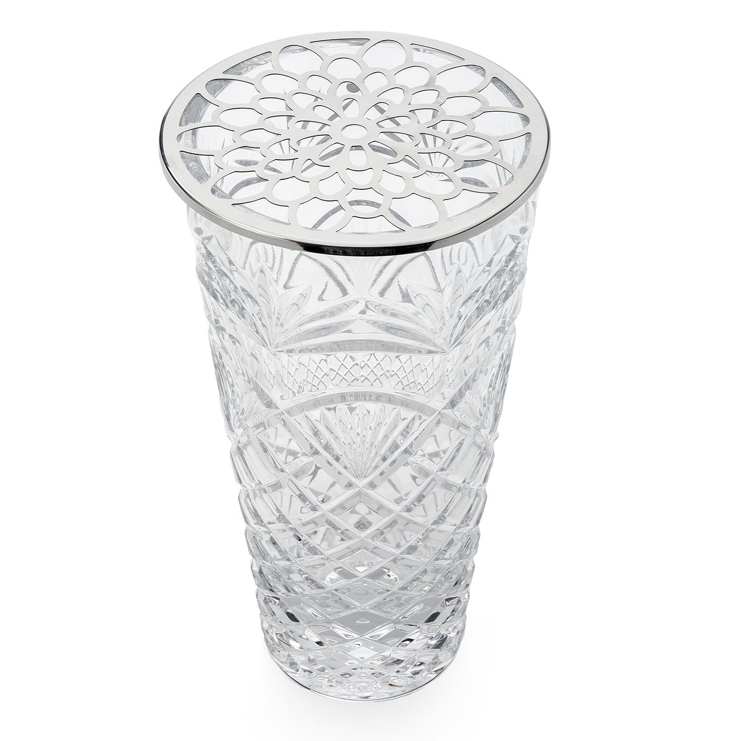 (ShopHQ) Waterford Crystal 12" Cecily Pattern Flower Vase w/ Silver ...