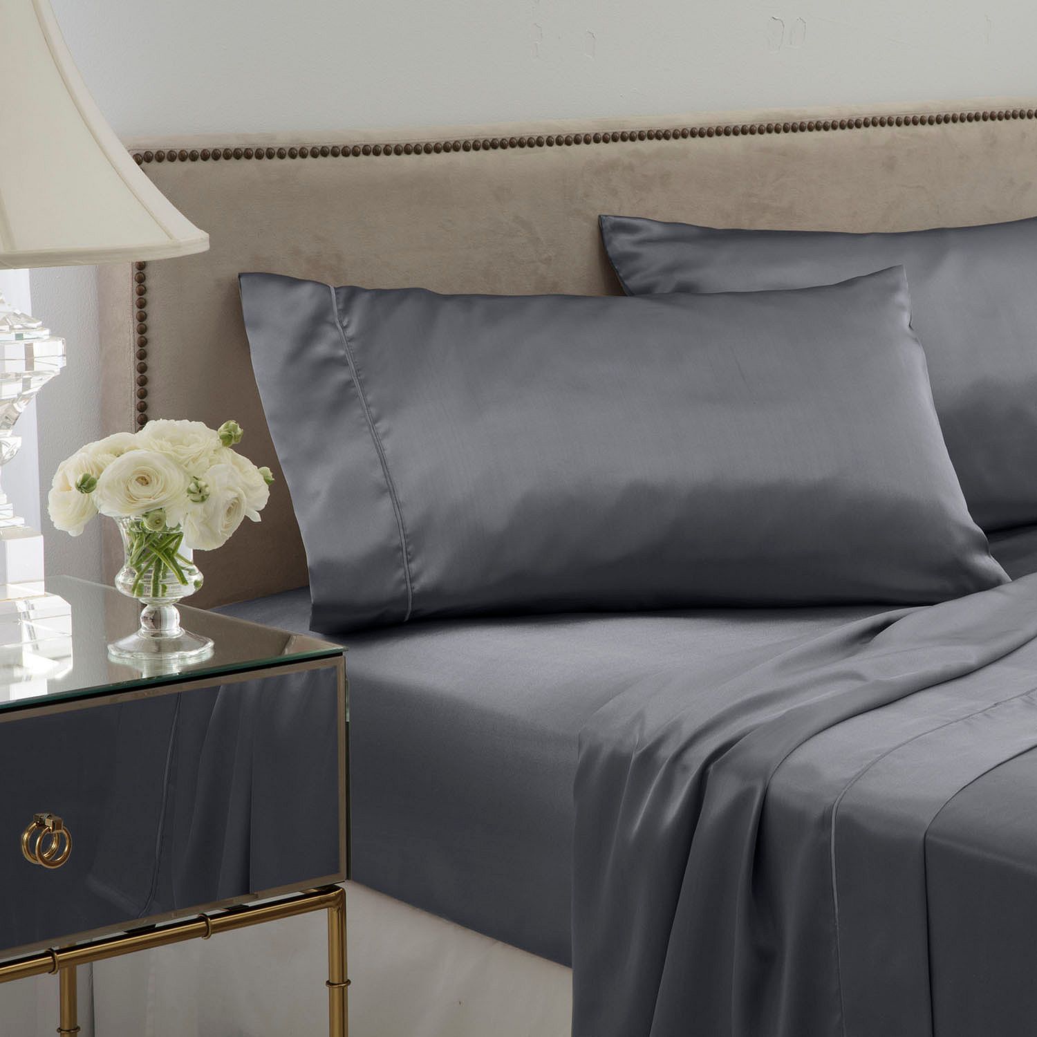 (ShopHQ) Satin Weave 4-Piece Sheet Set w/ Deep Pockets – TVShoppingQueens