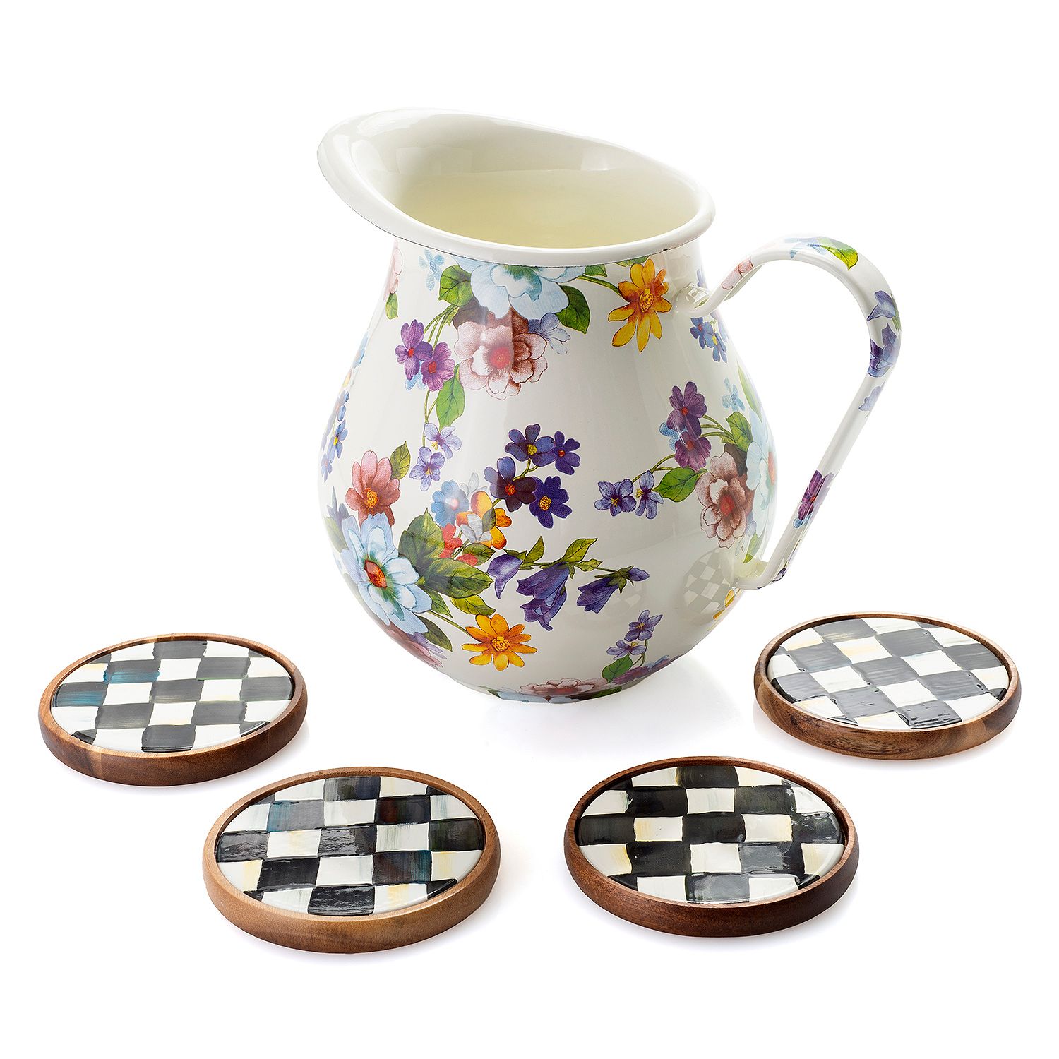 (ShopHQ) MacKenzie-Childs Pitcher & Set of 4 Coasters – TVShoppingQueens