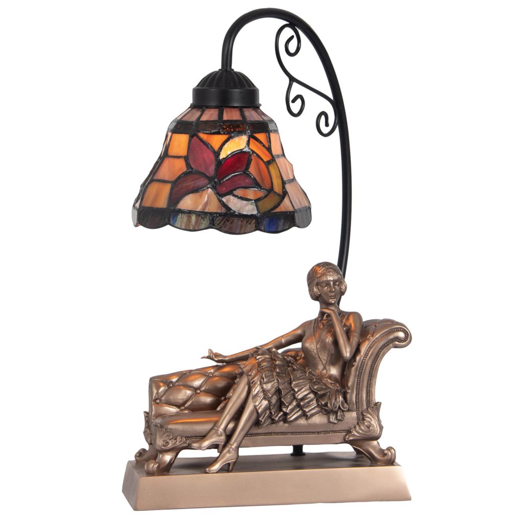 Dale Tiffany Lady Lamp Dome Tiffany Lamp With USB Charging Port