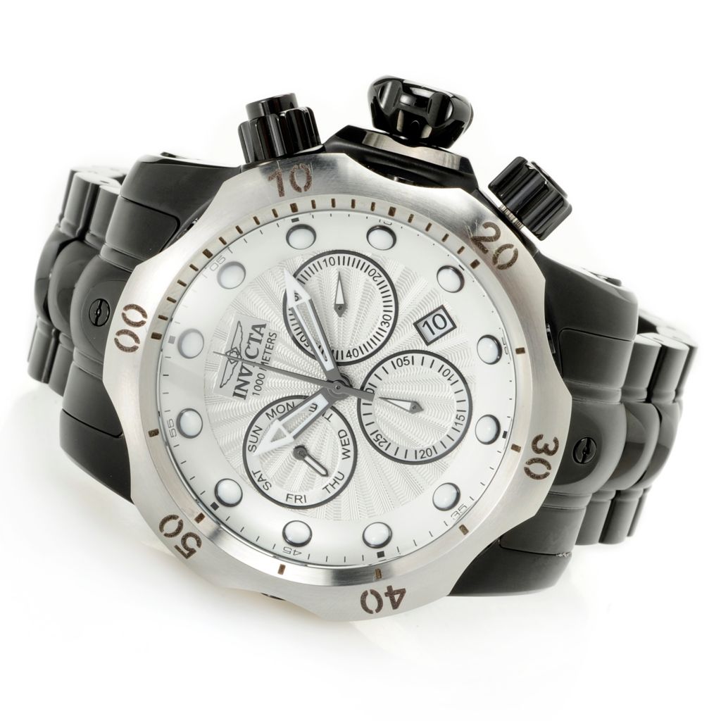 (ShopHQ) Invicta Men's 52mm Venom Quartz Chronograph Black Ion Plated ...