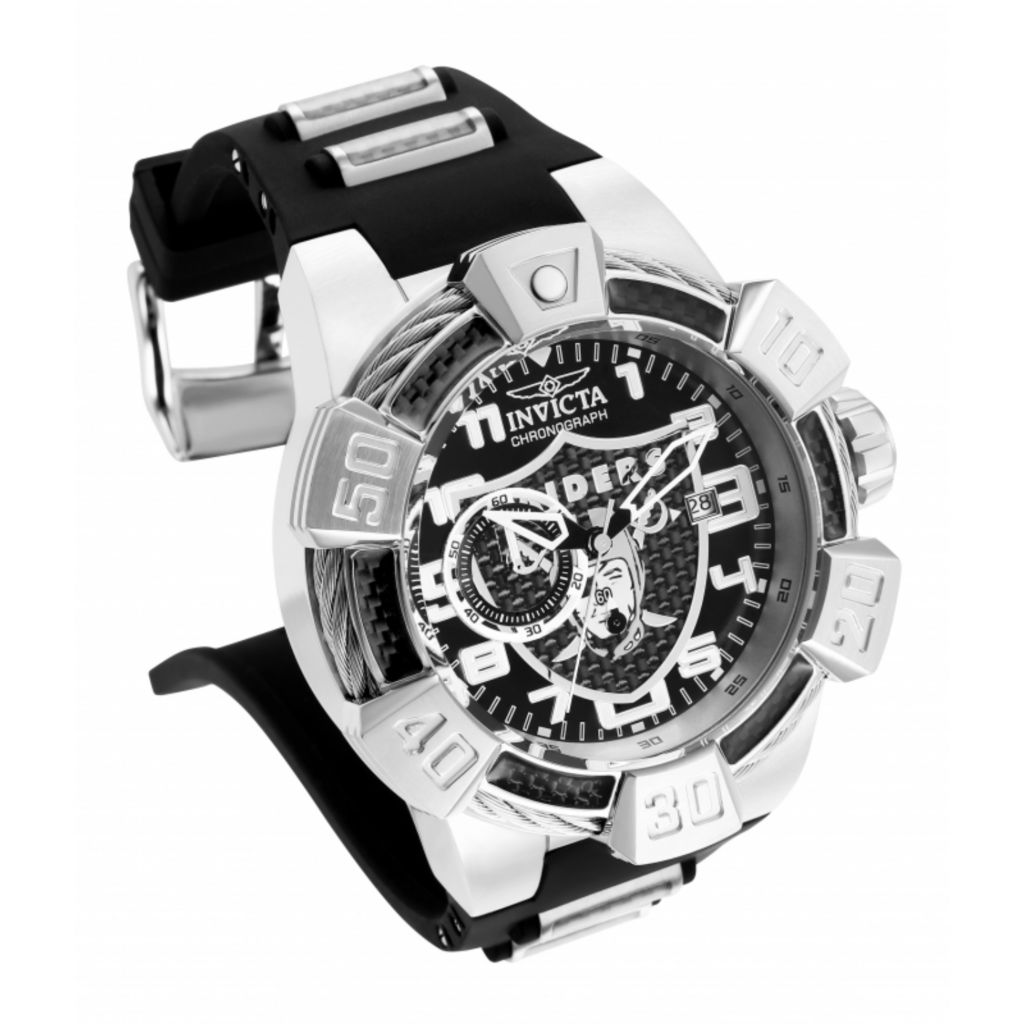 Invicta NFL Las Vegas Raiders Men's 52mm Carbon Fiber Chronograph Watch ...