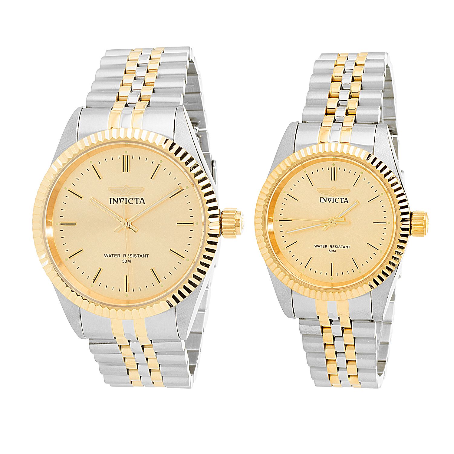 (ShopHQ) Invicta Set of 2 Specialty Quartz Stainless Steel Bracelet ...