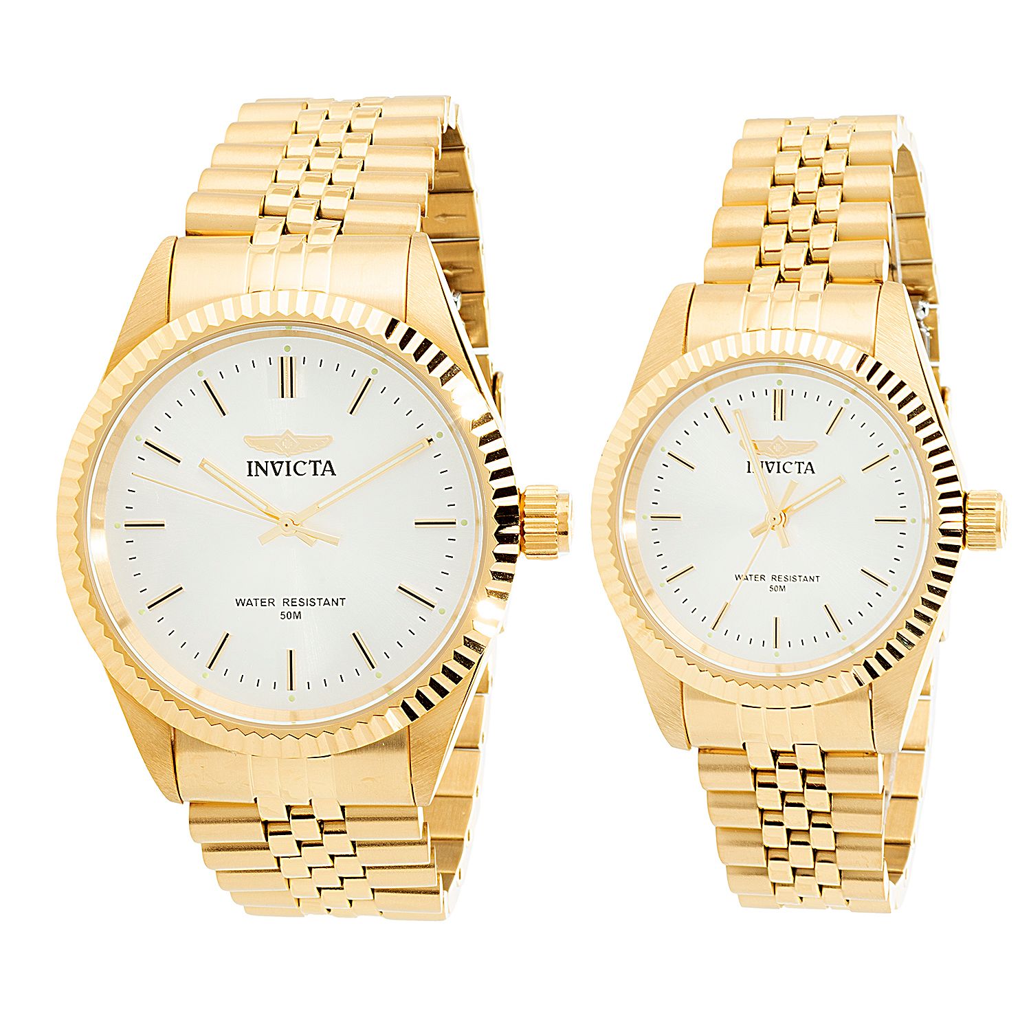 (ShopHQ) Invicta Set of 2 Specialty Quartz Stainless Steel Bracelet ...