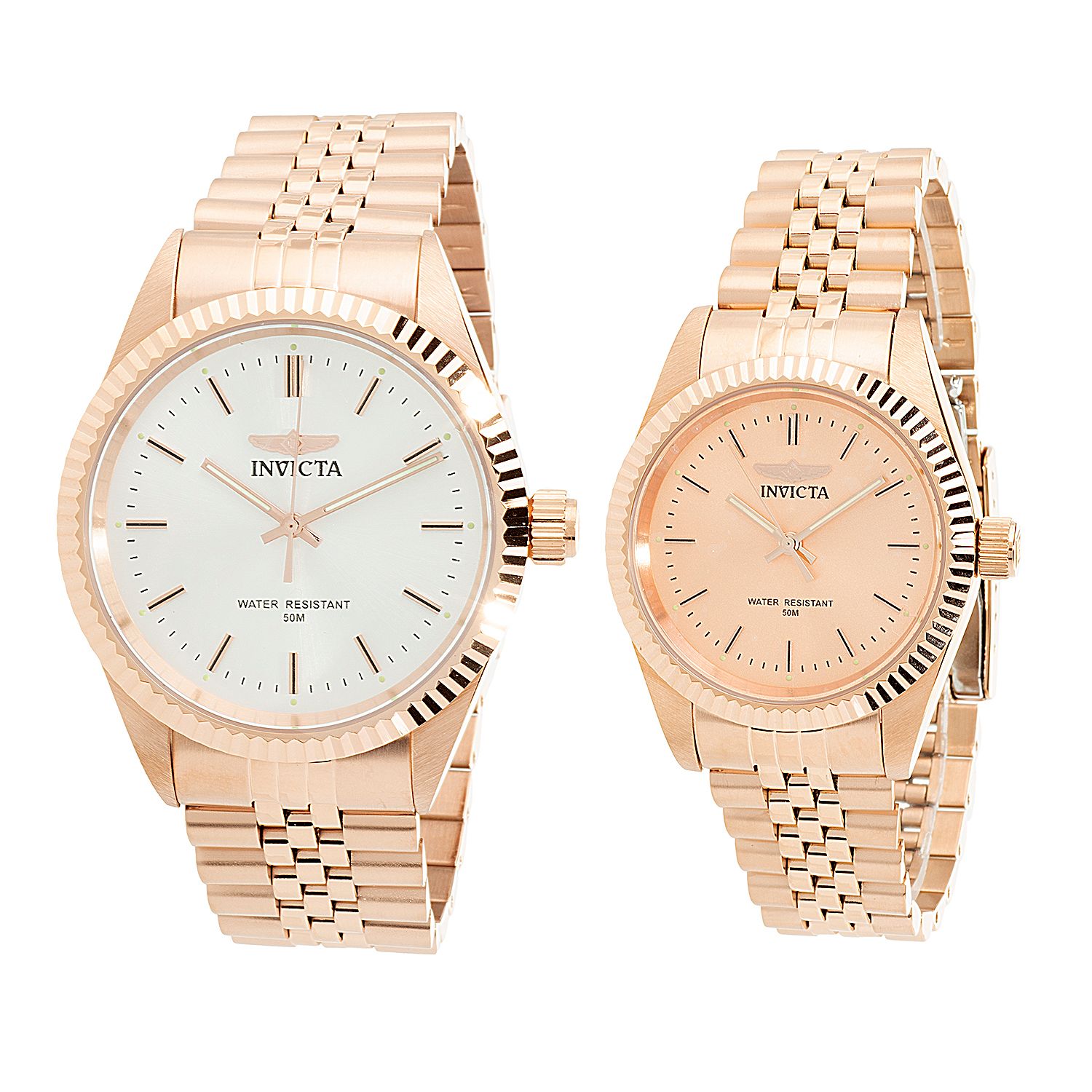 (ShopHQ) Invicta Set of 2 Specialty Quartz Stainless Steel Bracelet ...