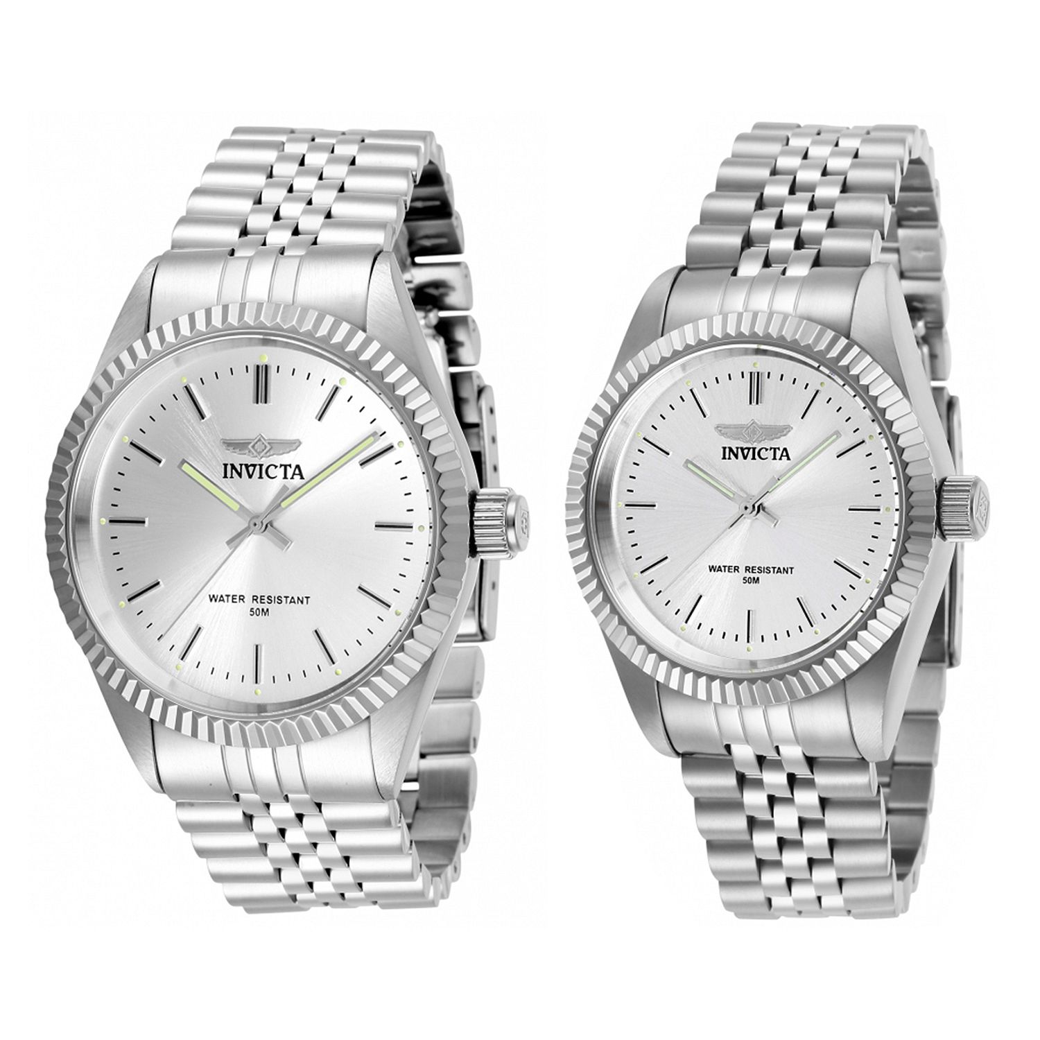 (ShopHQ) Invicta Set of 2 Specialty Quartz Stainless Steel Bracelet ...