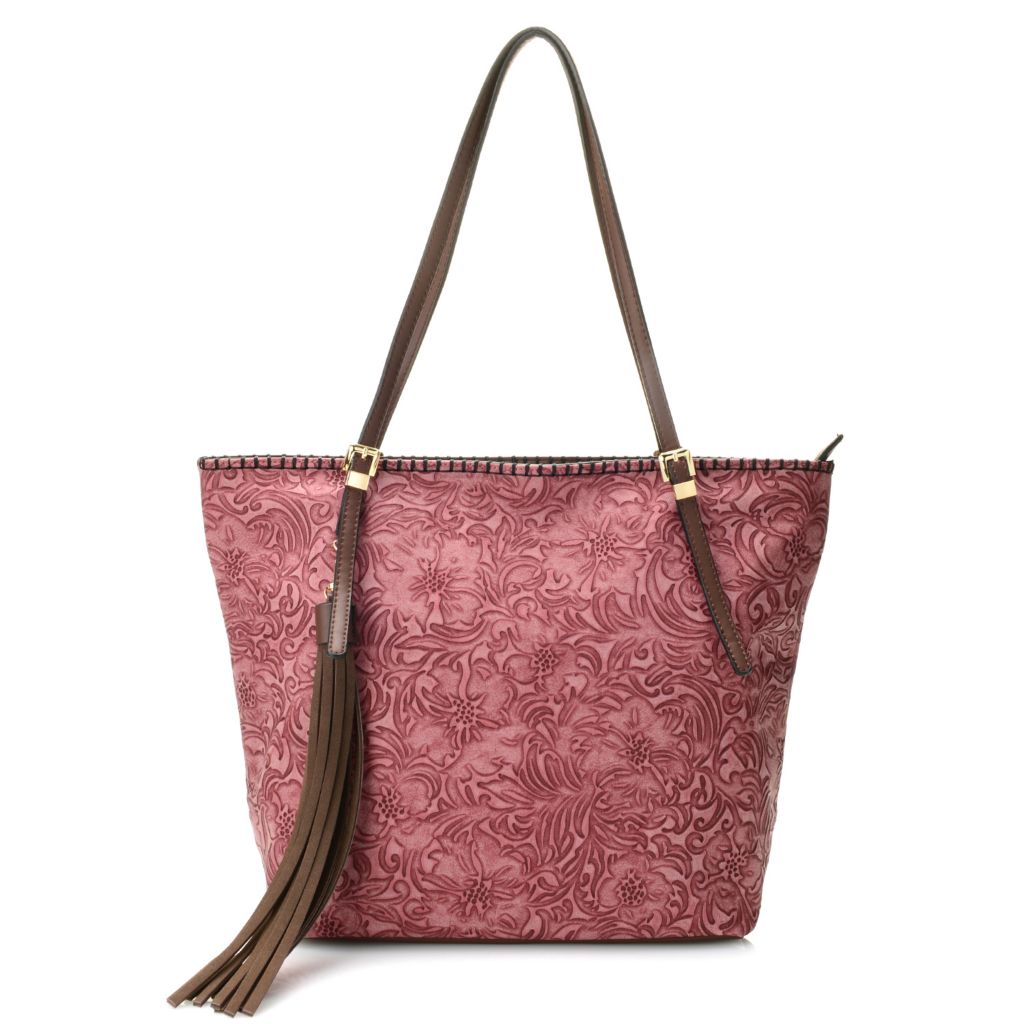 (ShopHQ) Madi Studio by Madi Claire "Soraya" Tool Embossed Floral Zip ...