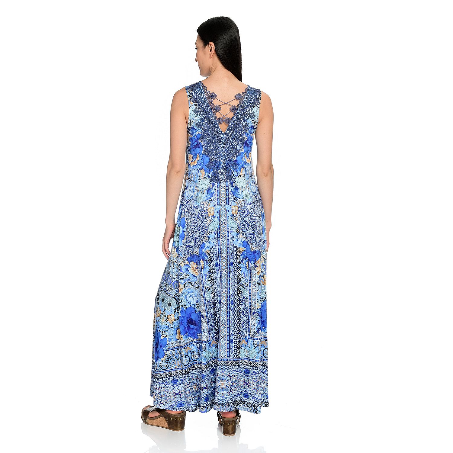 (ShopHQ) One World Printed Micro Jersey Sleeveless Back Applique ...