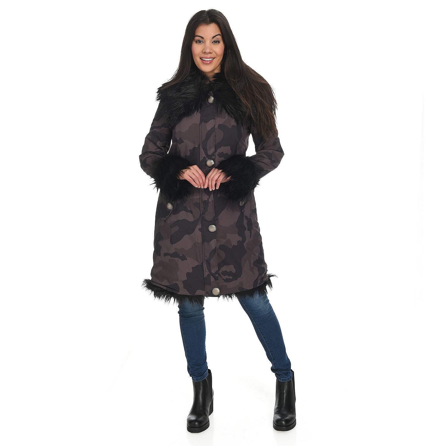 (ShopHQ) Donna Salyers' Fabulous-Furs Weather Resistant Faux Fur Lined ...