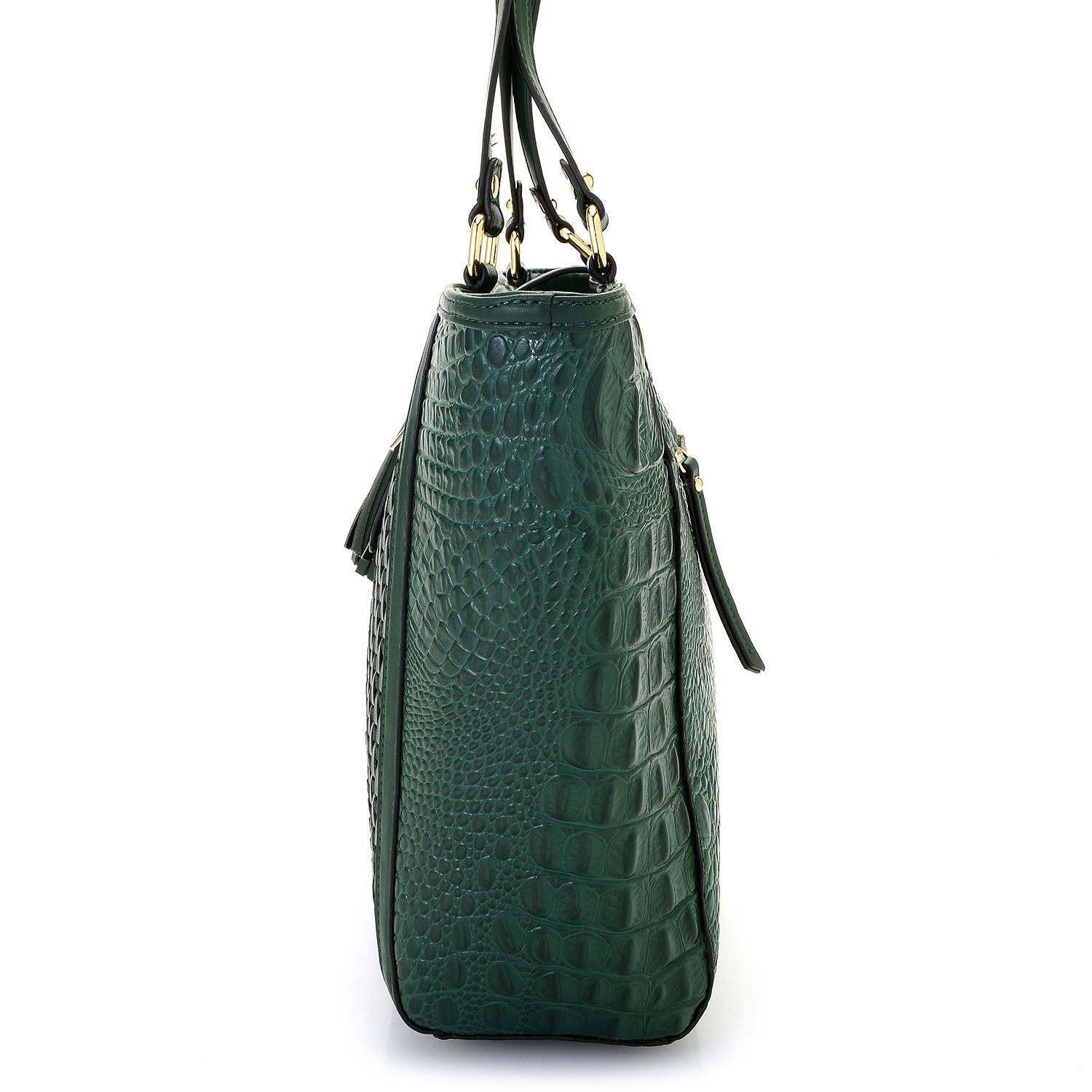 (ShopHQ) Madi Claire "Erin" Croco Embossed Genuine Leather Tote Bag w ...