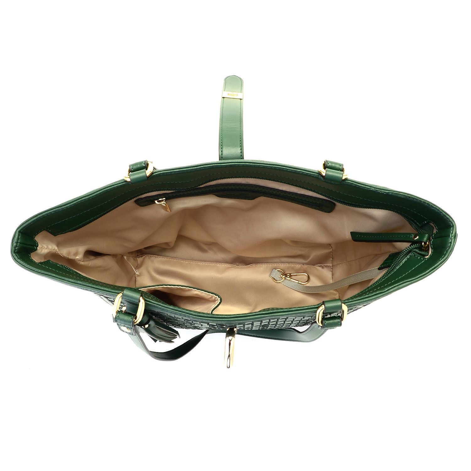 (ShopHQ) Madi Claire "Erin" Croco Embossed Genuine Leather Tote Bag w ...