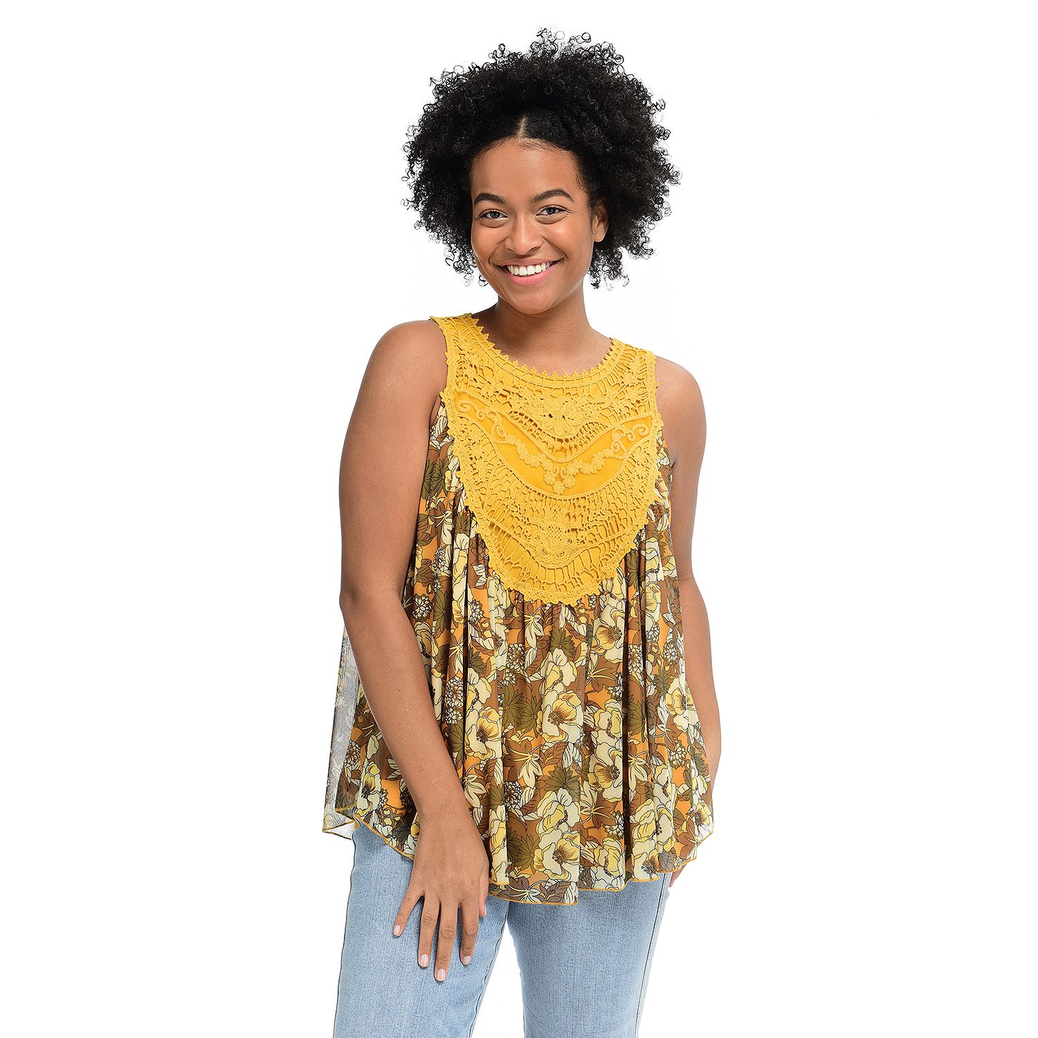 (ShopHQ) Indigo Thread Co.™ Crochet & Printed Mesh Partially Lined ...