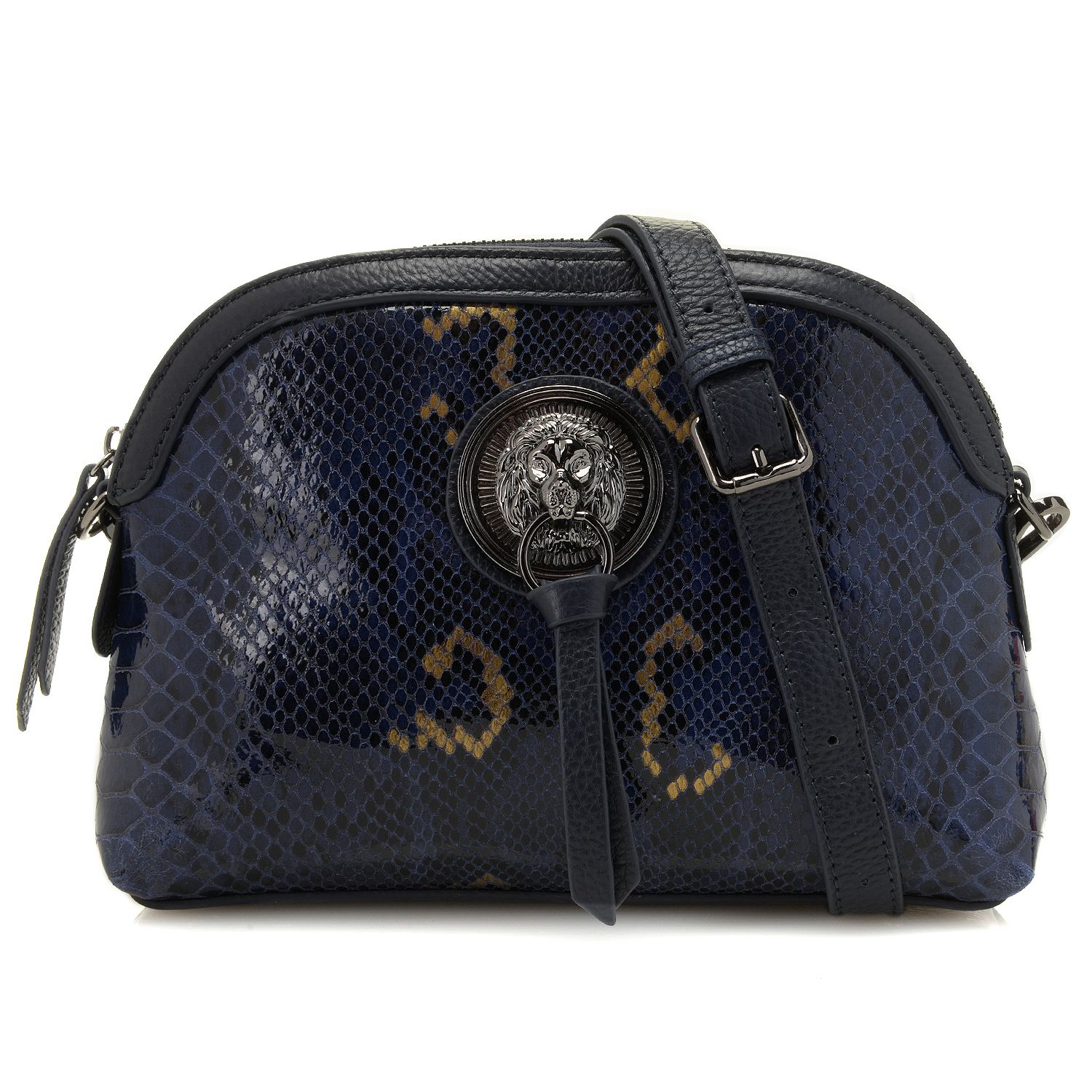 (ShopHQ) Sharif Python Leather Statement Chain Adjustable Strap ...