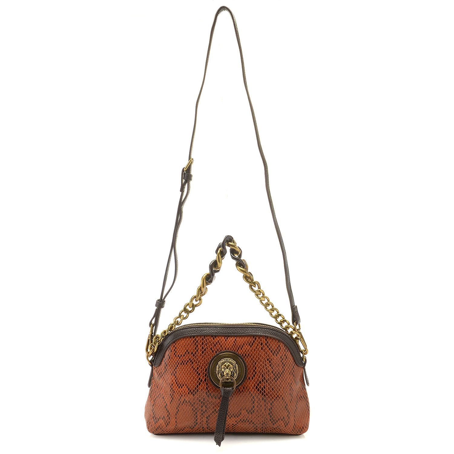 (ShopHQ) Sharif Python Leather Statement Chain Adjustable Strap ...