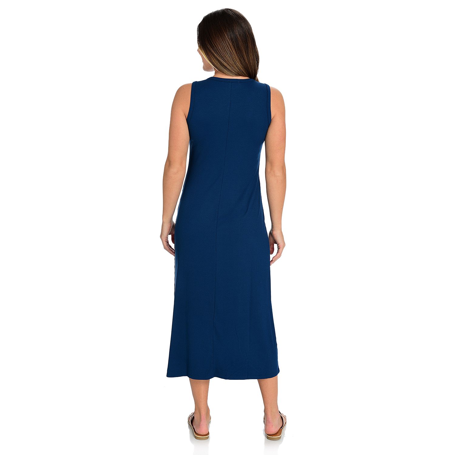 (ShopHQ) Indigo Thread Co.™ Rib Knit Side Snap Tank Maxi Dress ...