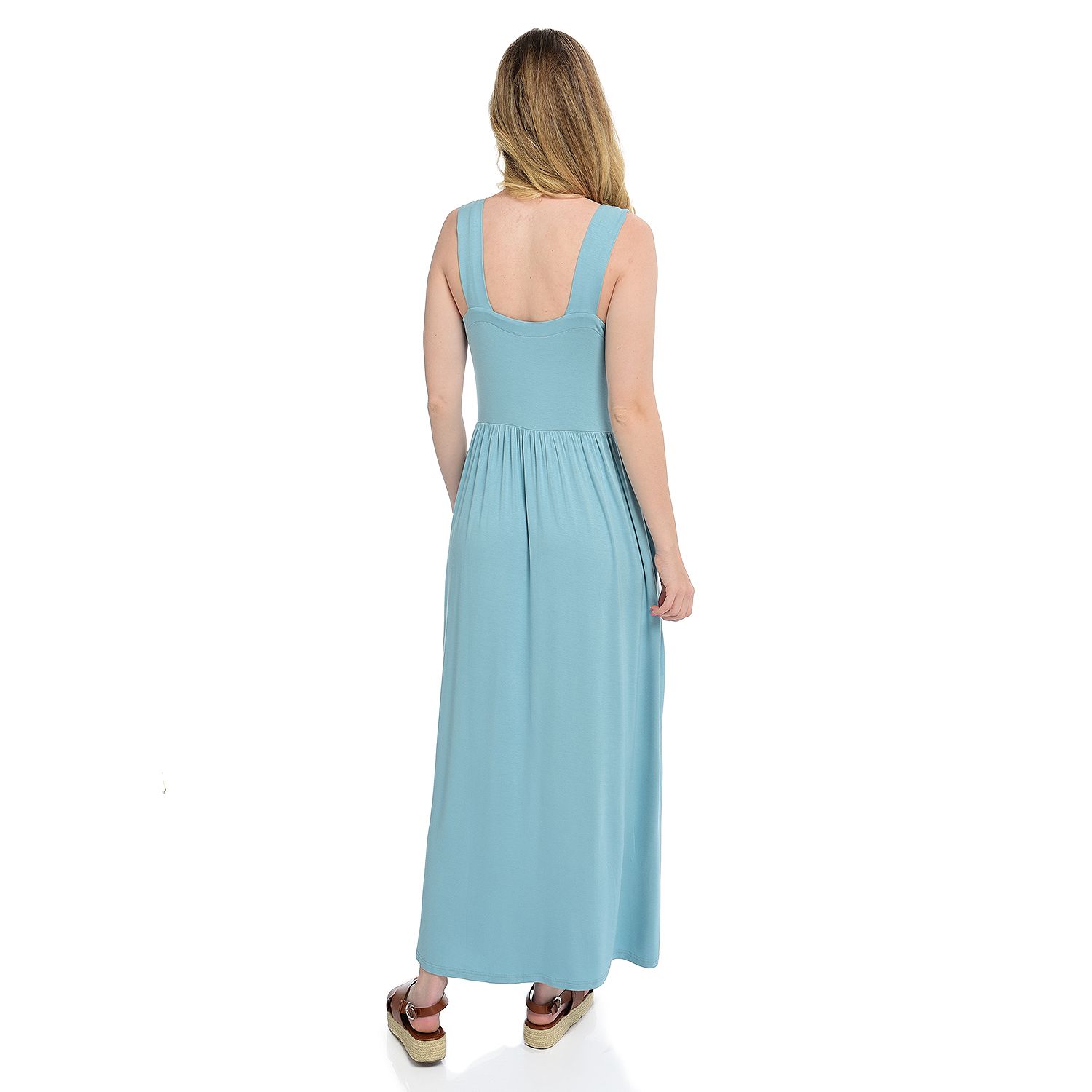(ShopHQ) Indigo Thread Co.™ Stretch Knit Button Front 2-Pocket Maxi ...