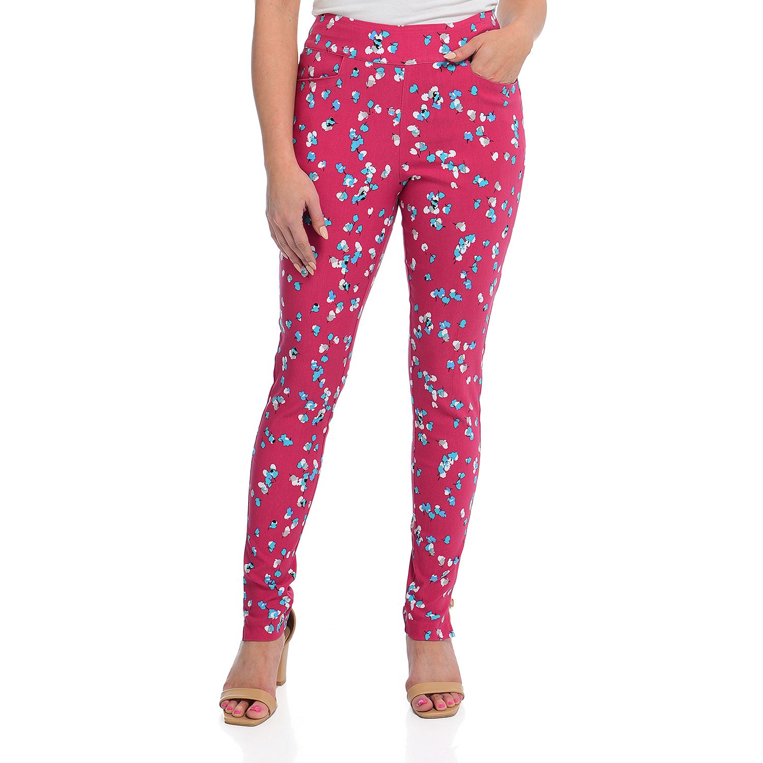 (ShopHQ) Kate & Mallory® Printed Stretch Woven Seam Detailed Slim Leg ...