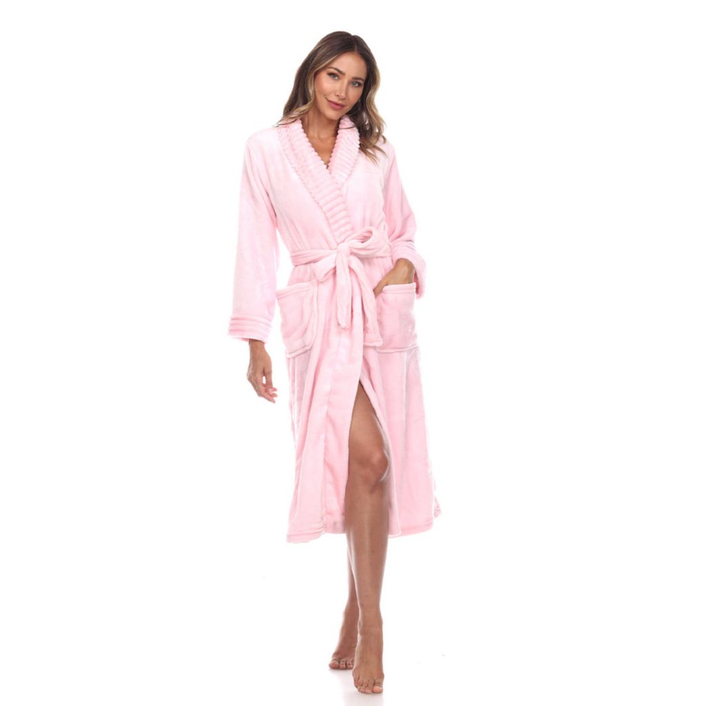 White Mark Cozy Mid-Length Lounge Robe - ShopHQ.com